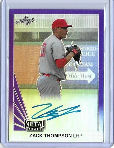 2019 Leaf Metal ZACK THOMPSON Throwback Purple Prismatic Auto RC /25 ...
