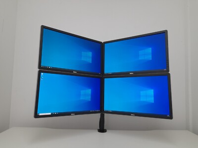 Quad Monitor Setup for Trading Gaming Home Office - 4 x 22in Monitors ...