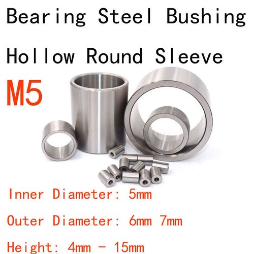 M5 5mm Inner Dia Bearing Steel Bushing Hollow Round Sleeve 6mm 7mm OD ...