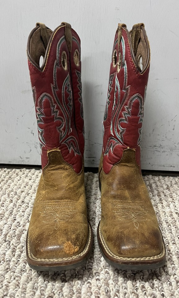 Youth JUSTIN Cowboy Boots Size 12D Bent Rail Arizona Cherry 326JR ...