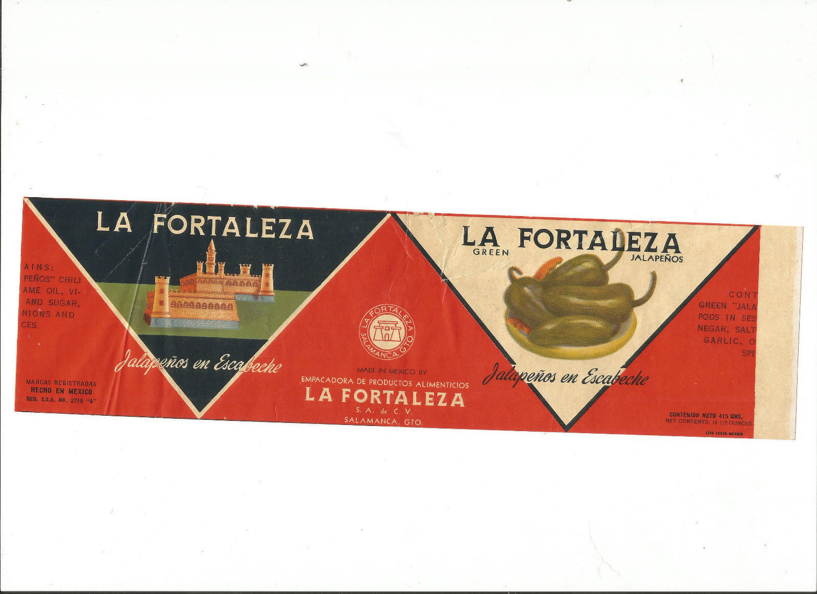 Label-LA FORTALEZA Jalapenos.Salamanca GTO. MX.Empacadora Productos ...