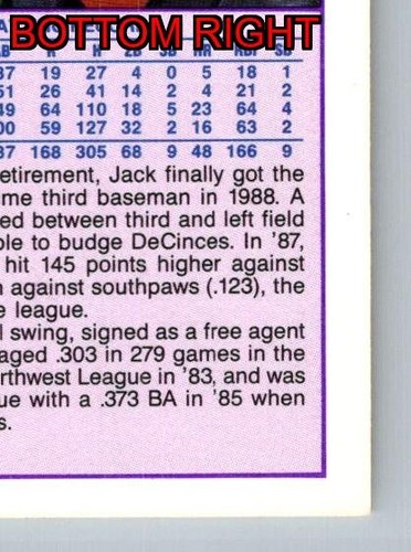 Jack Howell Third Baseman Angels Score 1989 Card 261 Sports Collectible ...