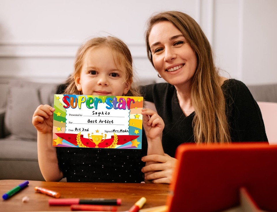 30PCS Super Star Student Certificates, Recognition Rewards, Kids ...