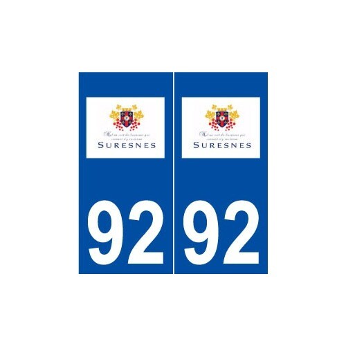 92 Suresnes logo autocollant plaque stickers ville | eBay