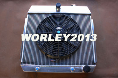 3 row aluminum radiator + fan for CHEVY BEL AIR V8 W/COOLER 1955 1956 ...