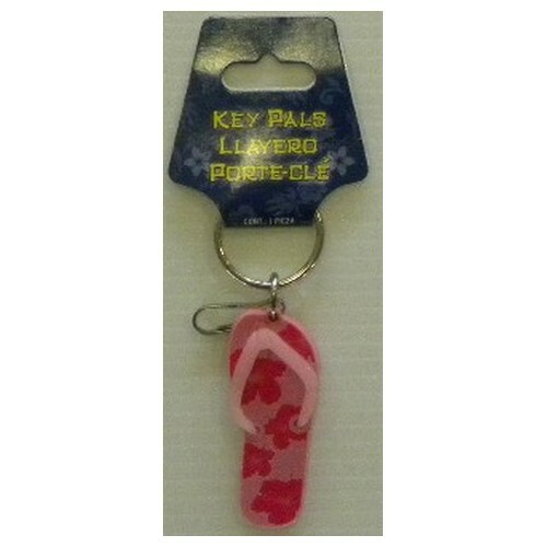 Keychain - Pink Hibiscus Thong Rubber Keychain Keys Keyring Chain ...