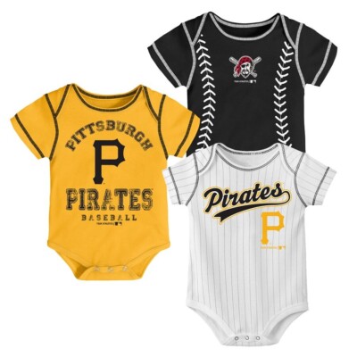 Pittsburgh Pirates Newborn & Infant Multi 3-Pack Bodysuit Set Team ...