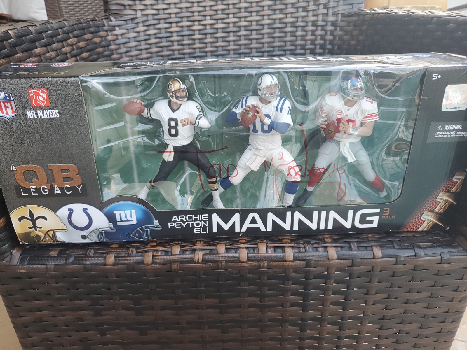 NFL McFarlane Archie Eli Peyton Manning 3 Pack Figures QB Legacy Signed ...