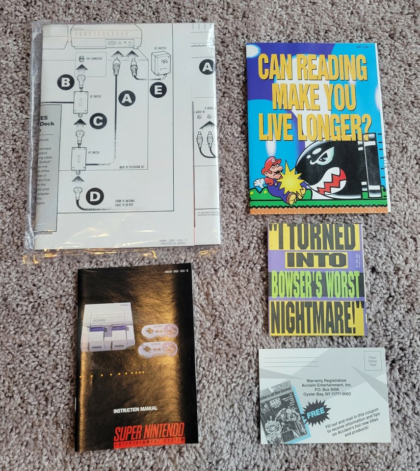 Super Nintendo SNES Super Set SNS-001 Complete In Box CIB Console ...