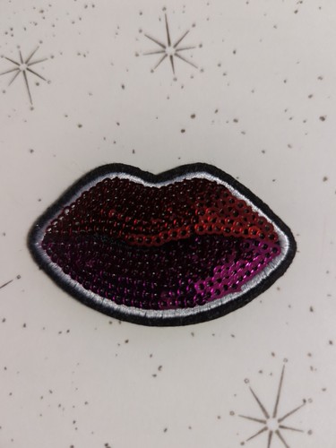Lips - Kiss - Love - Lipstick - Cosmetics - Red Sequin Iron On Applique Patch | eBay