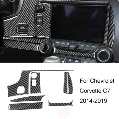 Carbon Fiber Center Control Panel Trim Cover For Chevrolet Corvette C7 ...