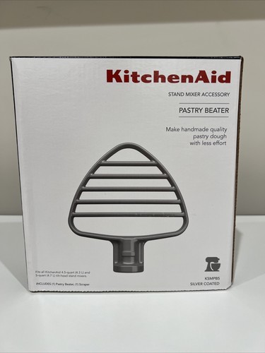 KitchenAid Pastry Beater KSMPB5 Silver Coated with Scraper for 4.5 QT ...