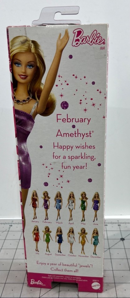 Barbie February Amethyst Birthstone Doll Purple Dress Necklace & Ring ...