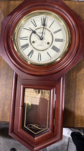 Beautiful Vintage Waltham 31-Day Regulator Cherry Wood Chime Wall Clock ...