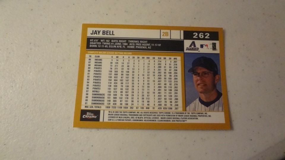 2002 TOPPS CHROME #262 JAY BELL BASEBALL CARD | eBay