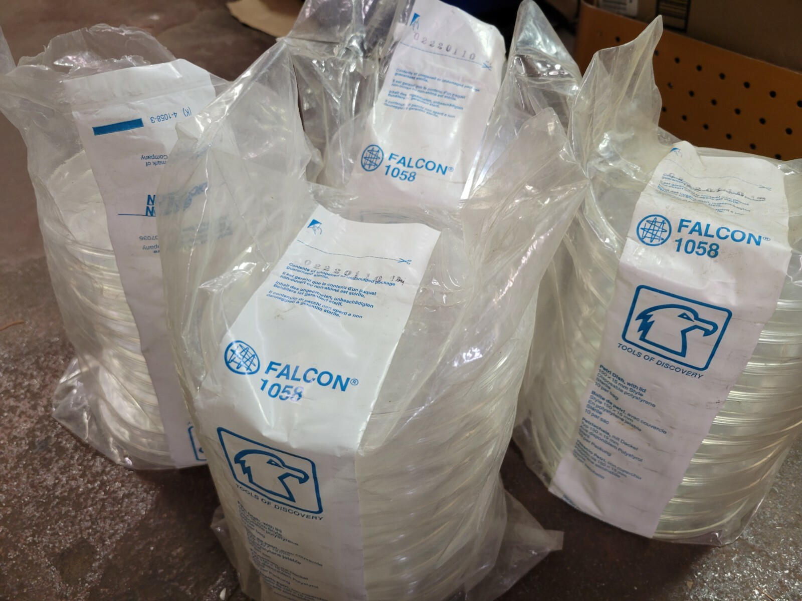 Falcon 1058 150 x 15 MM Disposable Petri Dish NOS 4 Sleeves 10 per pack ...