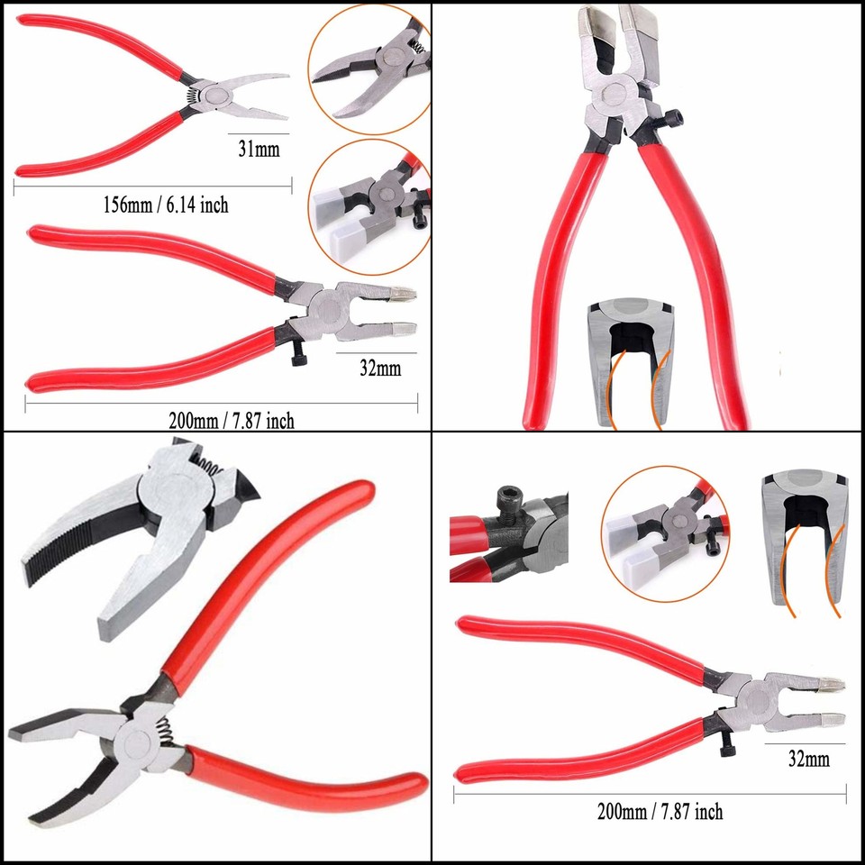 2Pcs Glass Grozer Running Pliers Glass Cutting Tool Kit Stained Glass ...