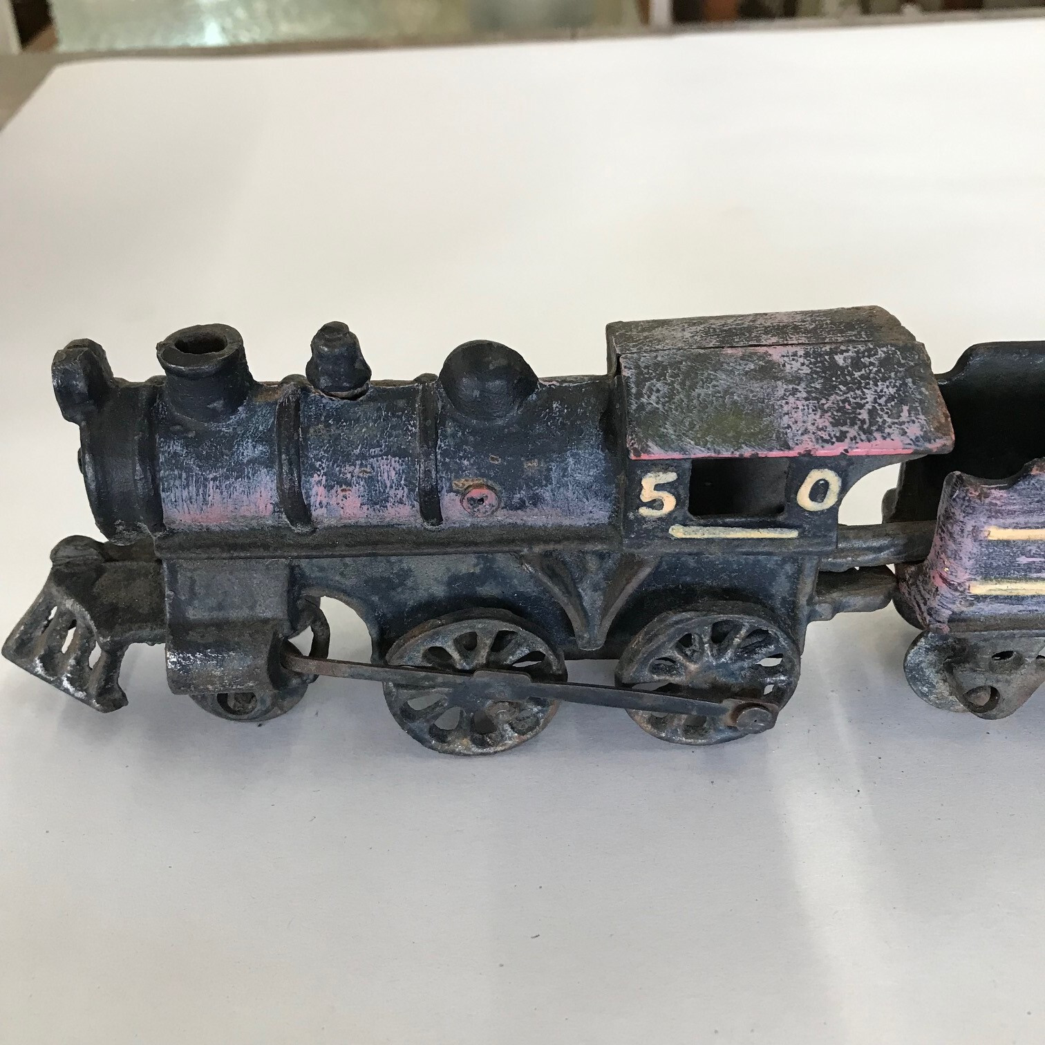 Antique Cast Iron Locomotive Train Coal Cart Toy "50" Vintage Engine | eBay