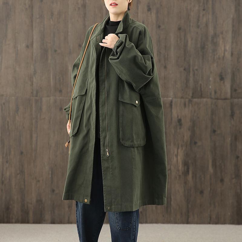 Loose Plus Size Overall Coat Women Oversize Big Pocket Mid Length ...