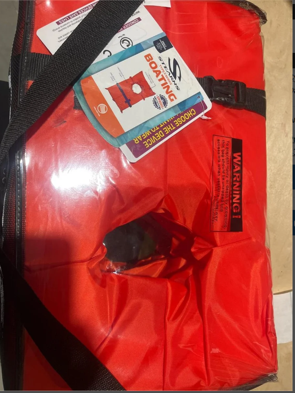 4-Pack Type II Life Jackets - Adult Orange PFDs in Clear Storage Bag ...