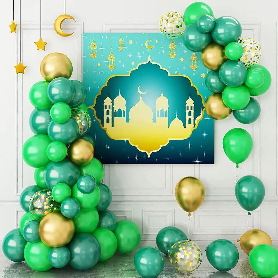 Eid Mubarak RAMADAN KAREEM Balloons Arch Kit Set Gold Muslim Islam ...