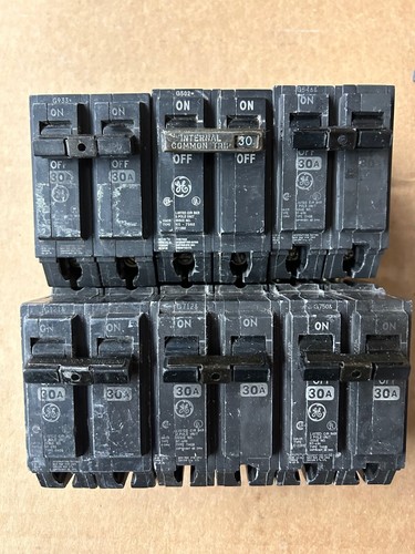 GE THQB Circuit Breakers New Style 1 2 3 Pole 15 20 30 40 50 100 Amp ...