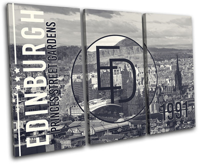 Edinburgh Typography City TREBLE TOILE murale ART Photo Print | eBay
