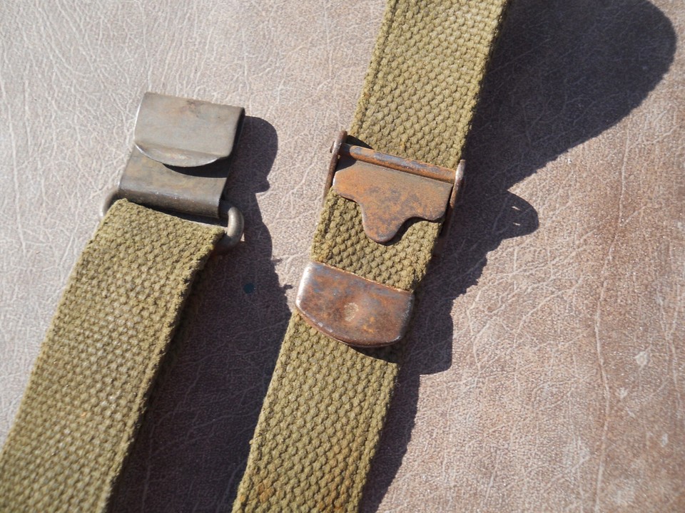 WW2 era US GI RIFLE SLING M1 GARAND 1903 03A3 cotton duck canvas OD w ...