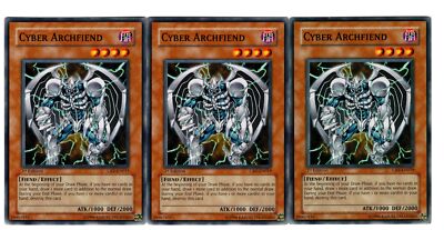 Yugioh- 3X Cyber Archfiend - Common - 1st Edition - CRV-EN019 - Near ...