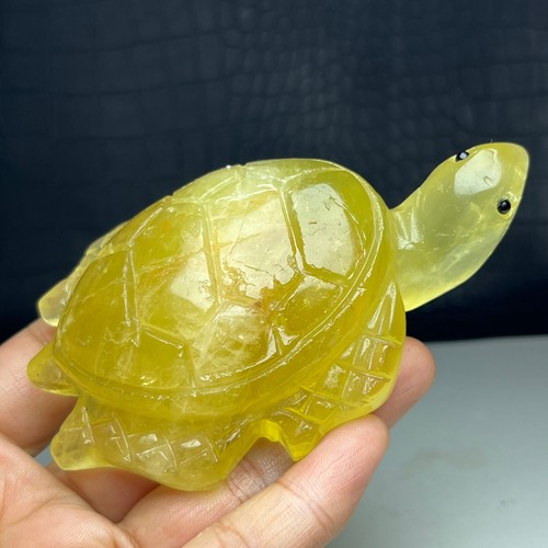 236g Natural Crystal Specimen. Yellow quartz. Hand-carved. Sea turtle ...
