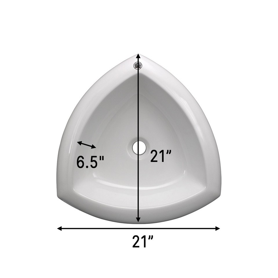 Countertop Triangle Vessel Bathroom Sink White Ceramic Sink | eBay
