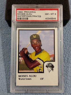 1986 PROCARDS MOISES ALOU PSA 8 WATERTOWN PIRATES ***1ST CARD*** ROOKIE ...