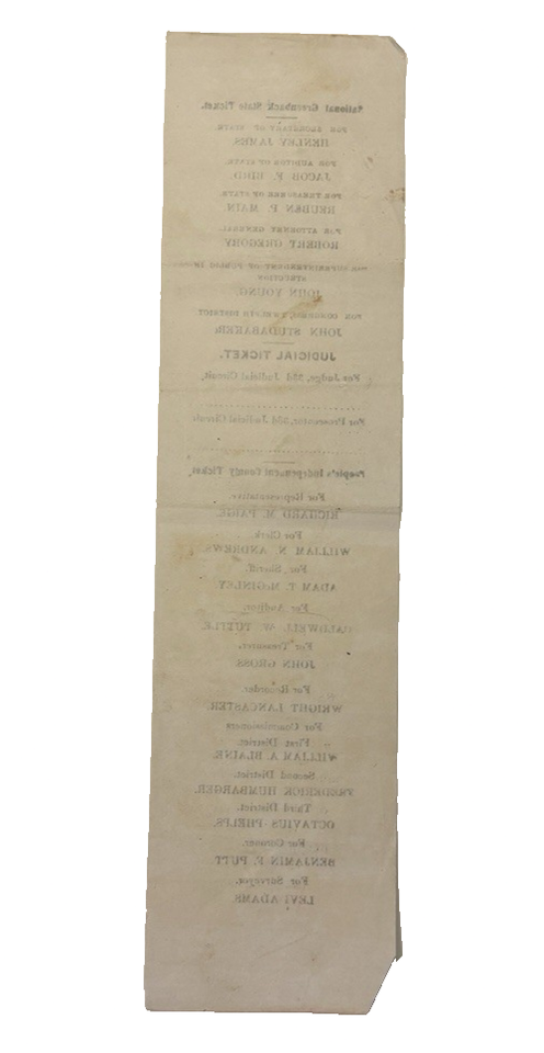 1878 Indiana National Greenback People's Independent County Ticket | eBay