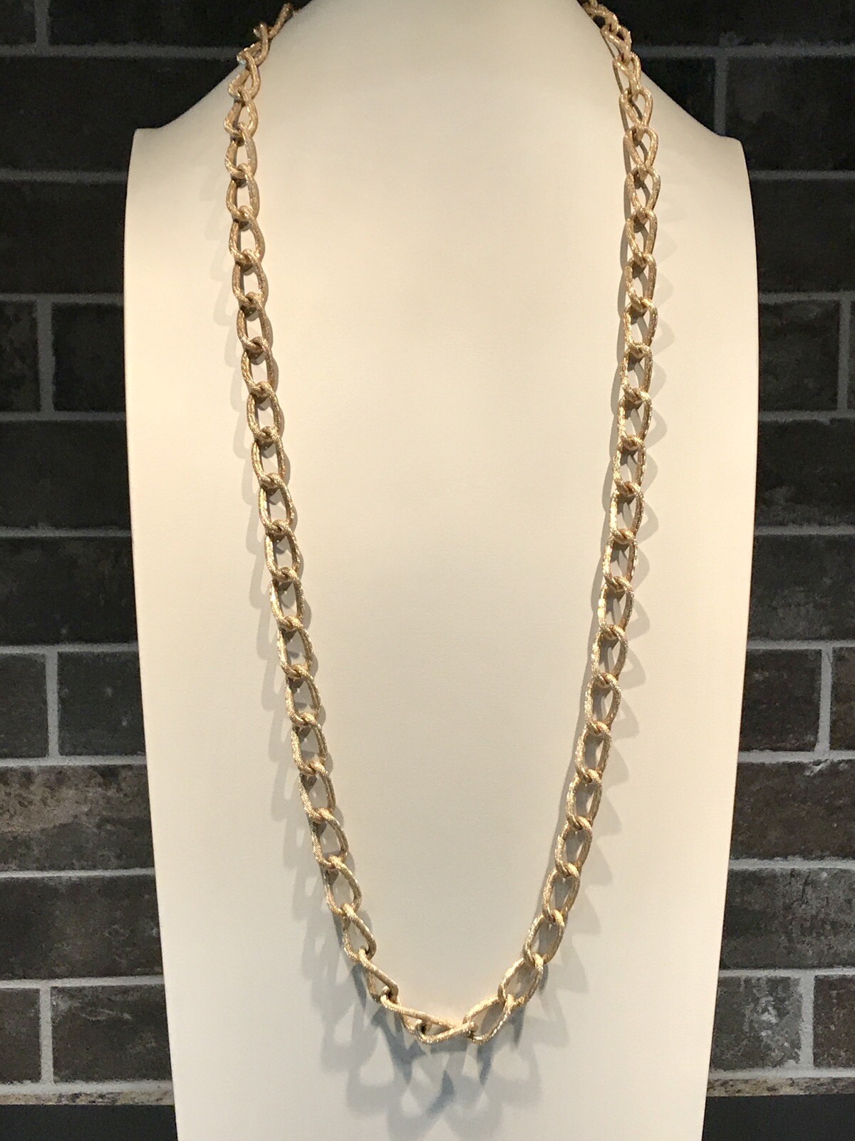 Pierre Cardin Gold Chain Necklace 36" Chunky Runway D… - Gem