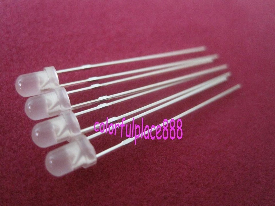 100pcs, 3mm Red/Blue Dual Bi Color Polar Changing Led Diffused Leds ...