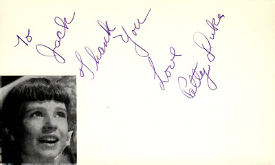 Patty Duke Signed Auto 3x5 Index Card Patty Duke Show | eBay