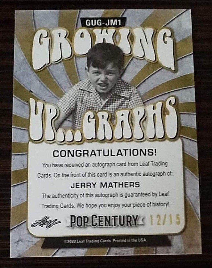 Jerry Mathers 2022 Leaf Pop Century Auto Autograph Silver Crystals 12/ ...