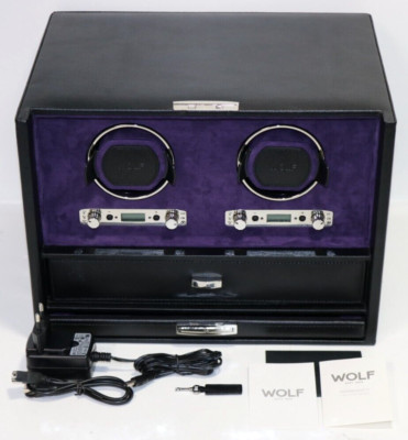 Wolf 460728 Blake Double Automatic Watch Winder - BLACK/PURPLE - New ...