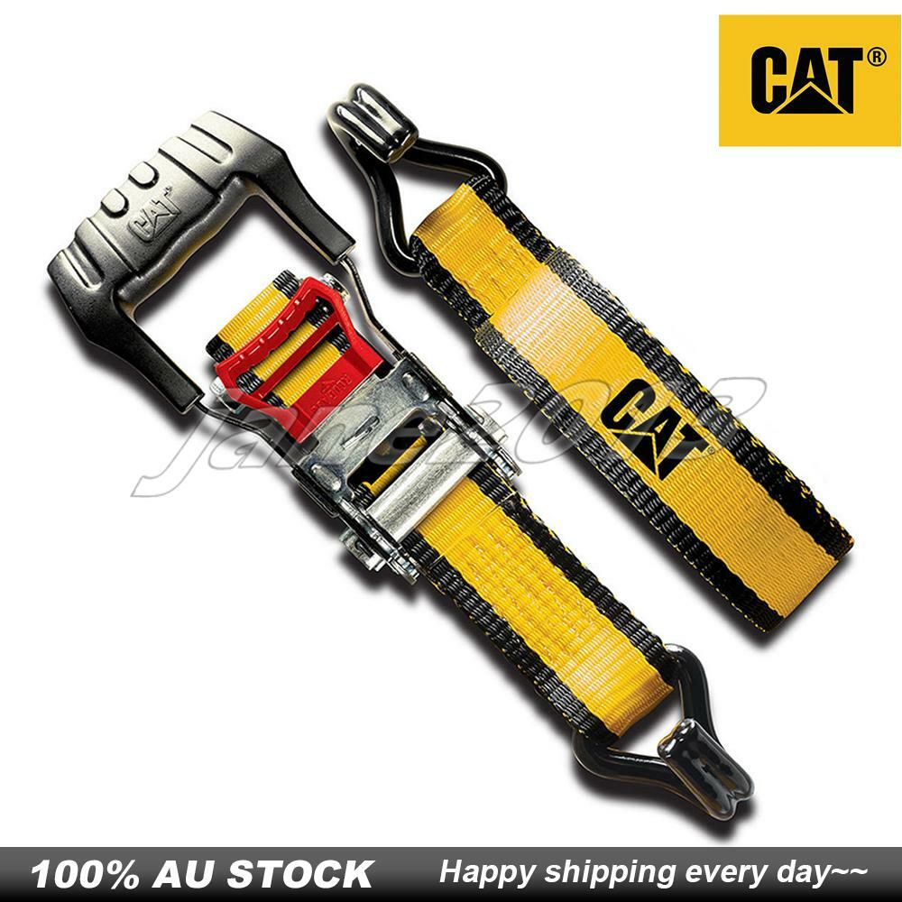 AU Caterpillar 4.87m-L 3.8cm-W Strap Heavy Duty 4PC CAT Ratchet Tie ...