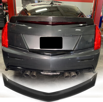 Fits Cadillac ATS Sedan 2013-2019 REAL CARBON Rear Trunk Lip Spoiler ...