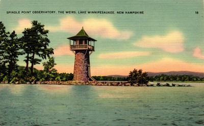 Postcard spindle point observatory the weirs lake Winnepesaukee, New ...