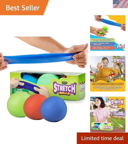 Stretch & Squeeze Stress Balls, 3-Pack Sensory Fidget Toys for Anxiety ...