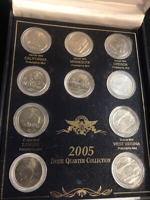 2005 Denver & Philadelphia Mint State Quarters Collection-10 Quarters ...