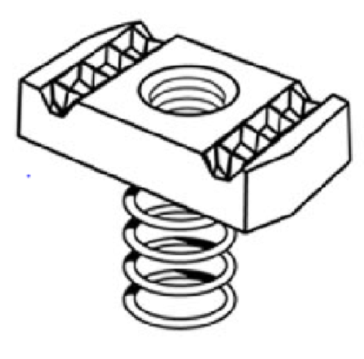 POWER STRUT 91016585 1/2"-20 Regular Spring Nut 304 Stainless (Lot of ...