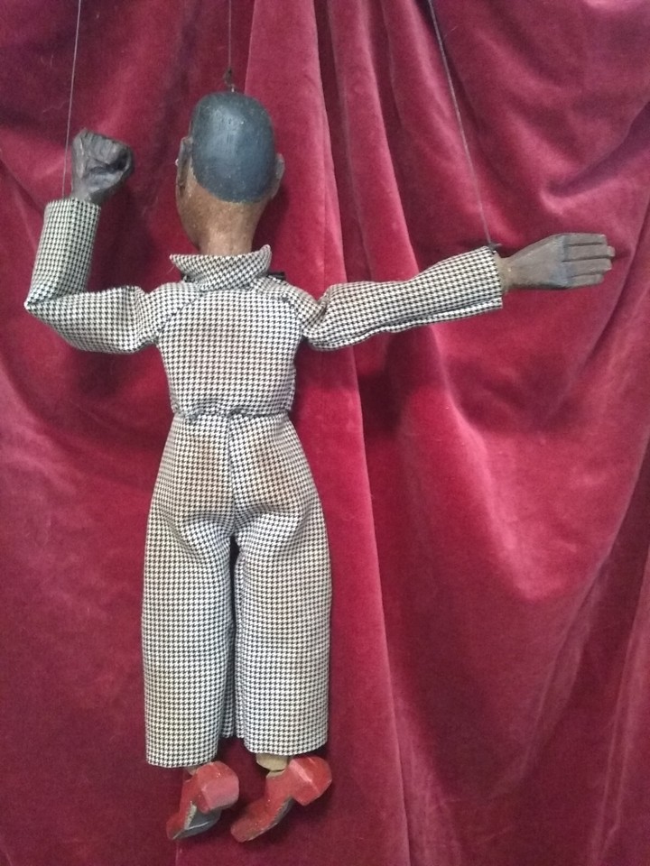 Original British Hand Carved Wooden Marionette Puppet, Excellent ...