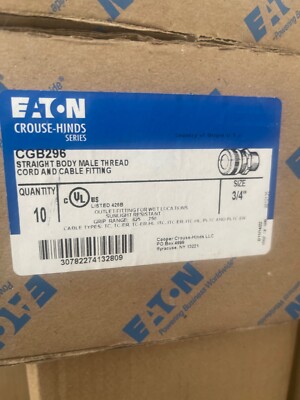Eaton Crouse Hinds CGB296, (10) 3/4" Cord and Cable Fittings- NEW-S | eBay