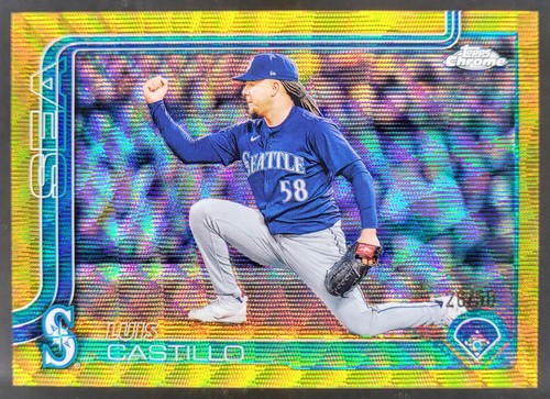2025 Topps Chrome Luis Castillo Gold Wave Refractor /50 #69 Seattle ...