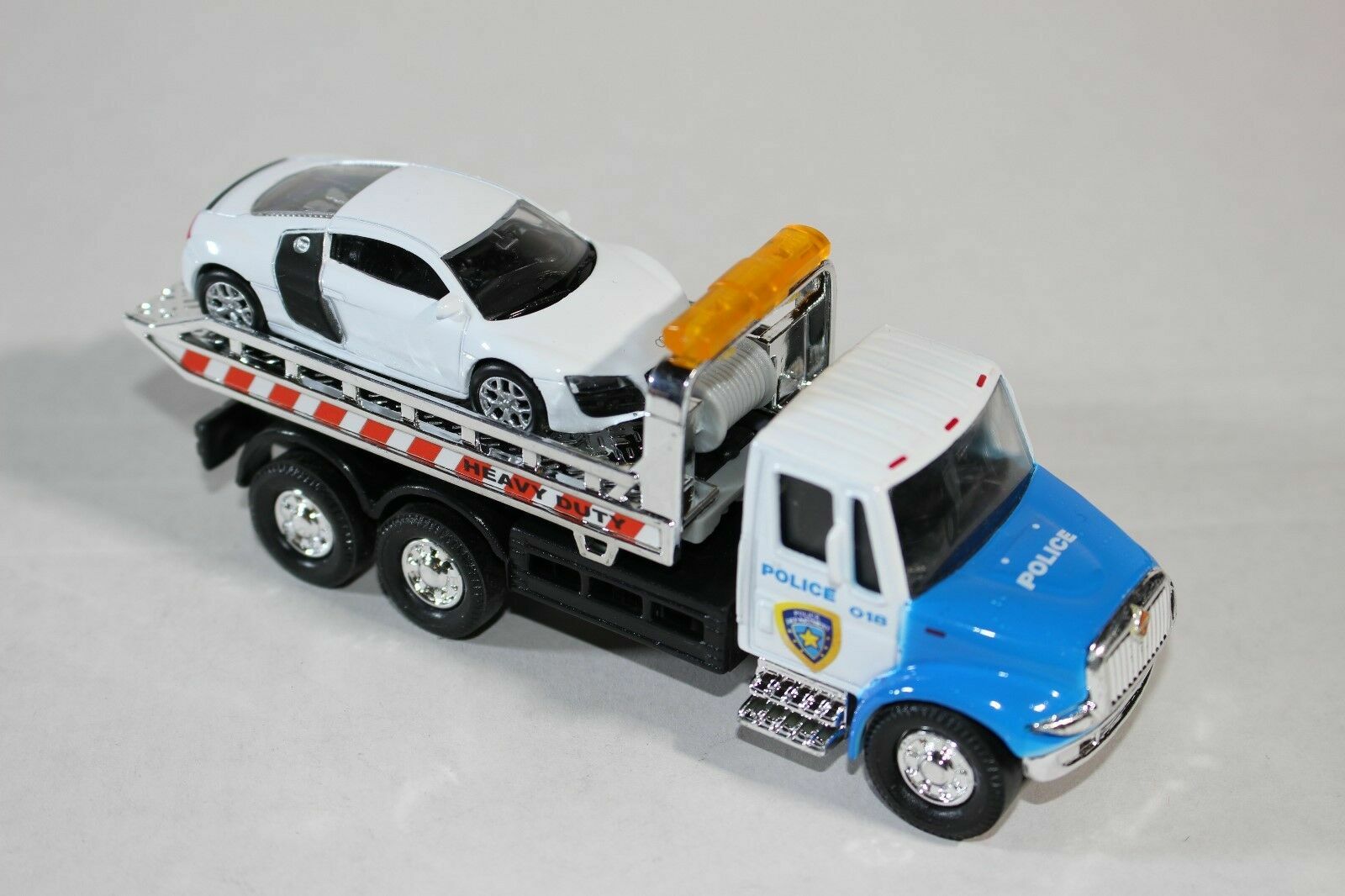 International Rollback Tow Truck, Police Blue & Black, Diecast Toy Car ...