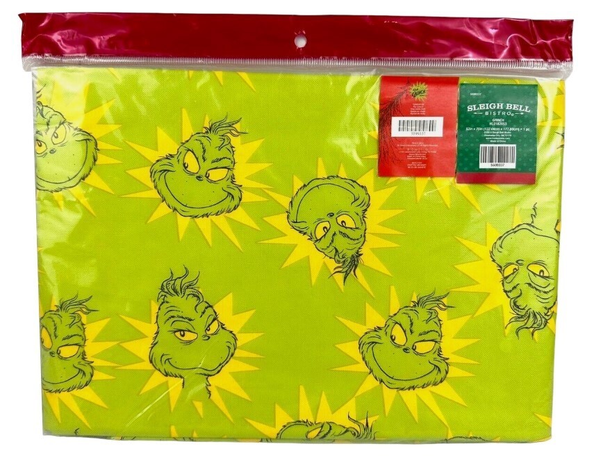 2 Pack Dr Seuss THE GRINCH Green Christmas Vinyl Rectangle Tablecloth ...