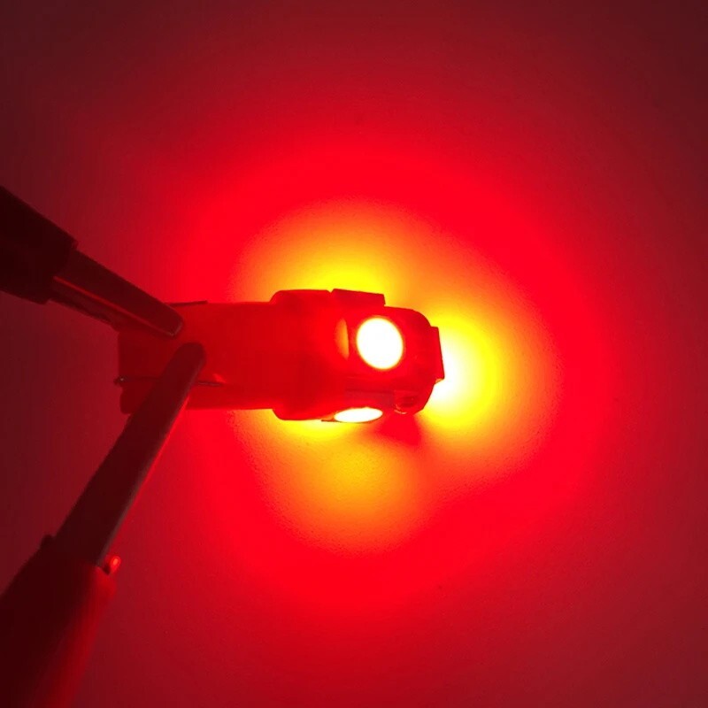10x T10 Red 5-SMD LED License Plate Interior Light Wedge Tail Side Lamp ...